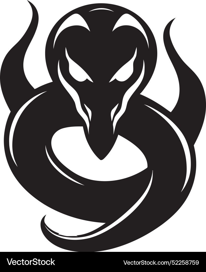 Silent serpent shadows black graphicsdynamic Vector Image
