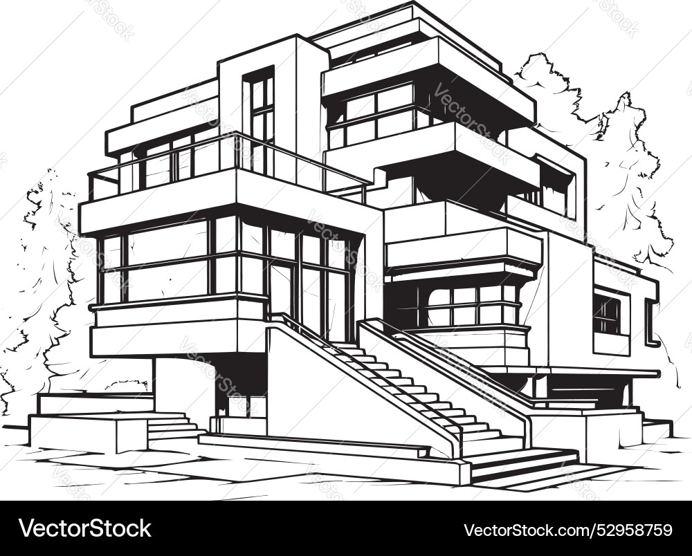 Threefold sanctuary emblem of architectural Vector Image
