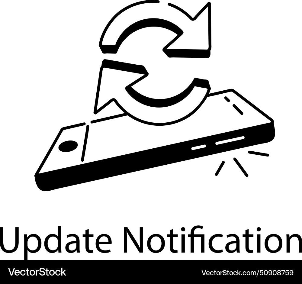 Update notification Royalty Free Vector Image - VectorStock
