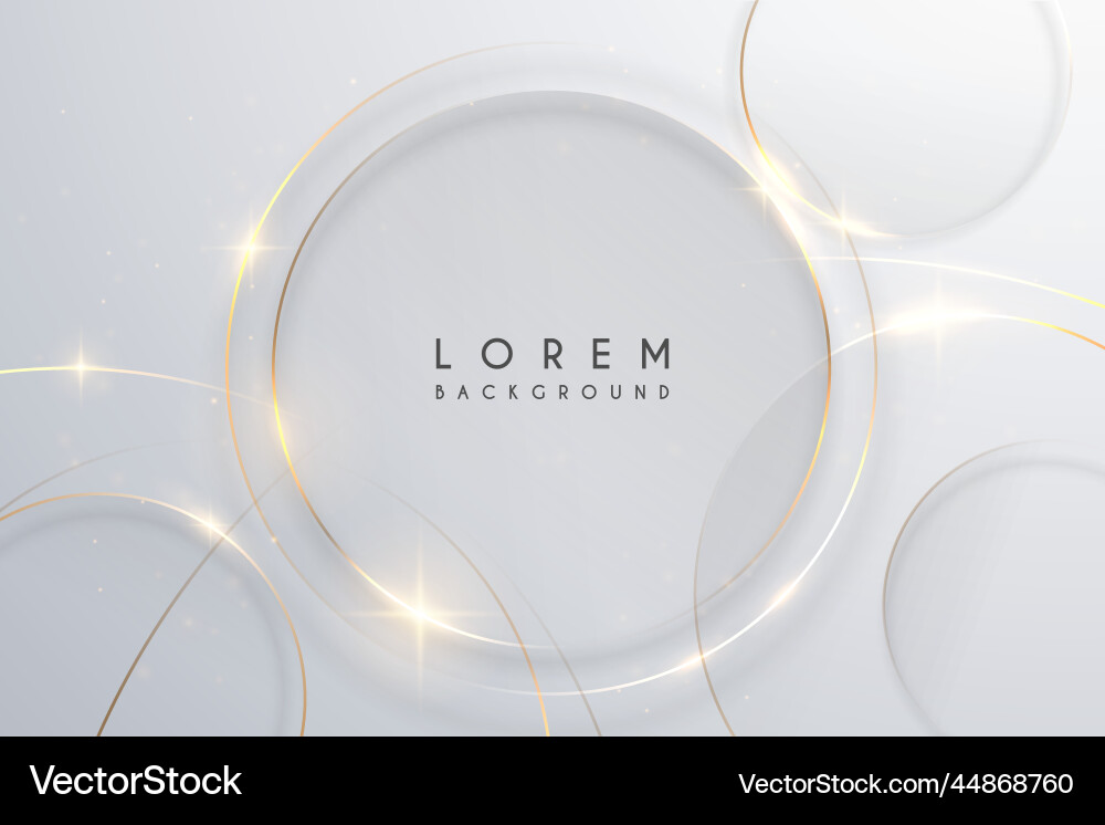 Abstract gold circle lines on white background Vector Image