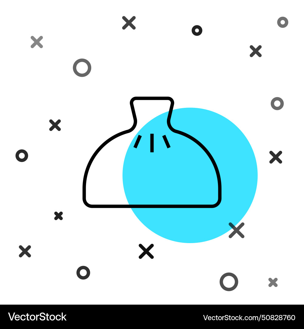 Black line dumpling icon isolated on white Vector Image