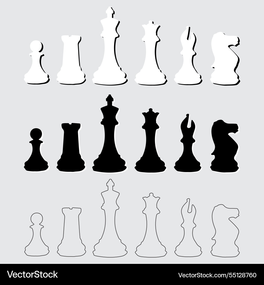 Chess pieces Royalty Free Vector Image - VectorStock