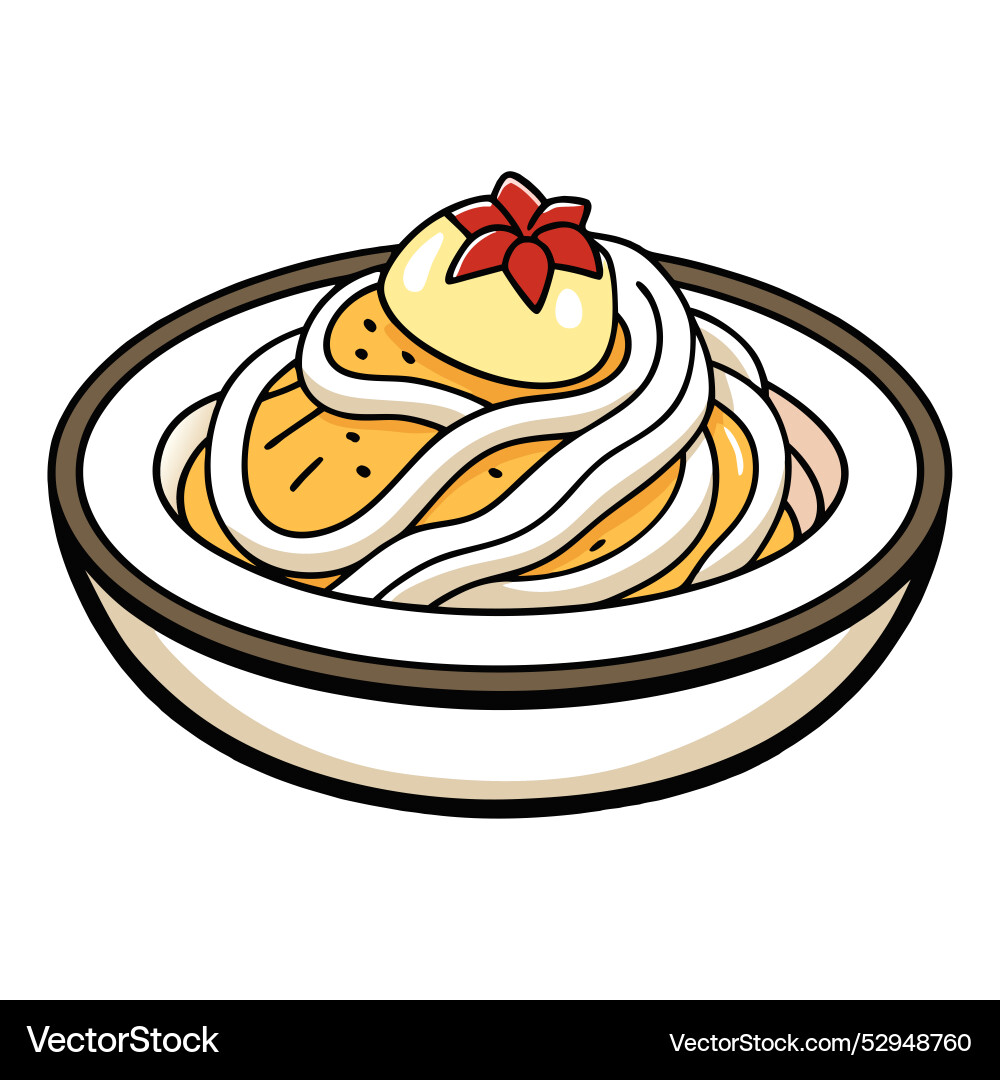 Classic italian carbonara pasta dish Royalty Free Vector