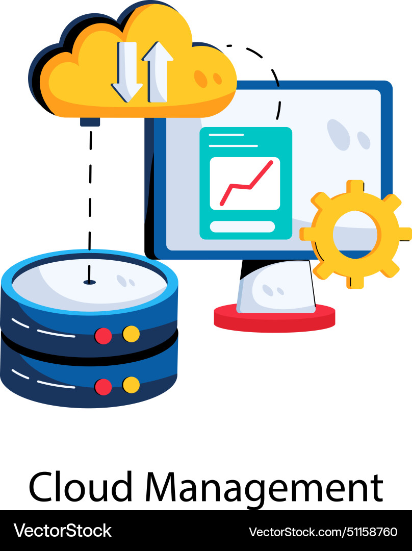 Cloud management Royalty Free Vector Image - VectorStock