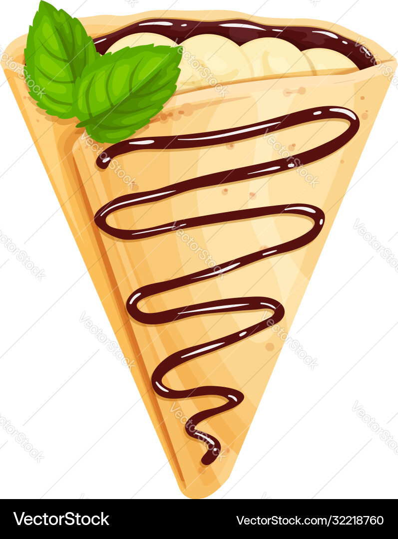 Crepes with bananas and chocolate Royalty Free Vector Image