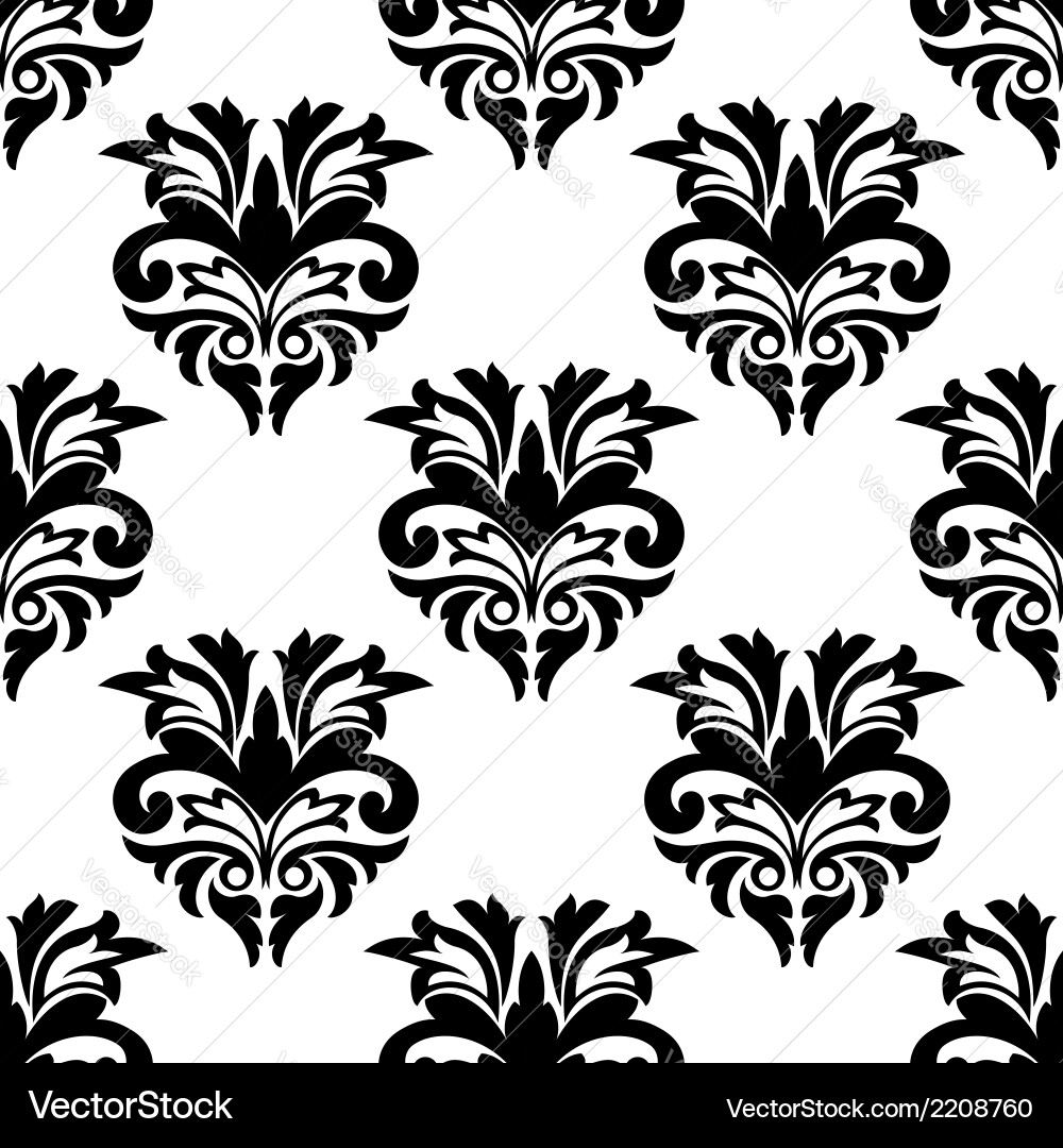 Floral damask style seamless pattern Royalty Free Vector