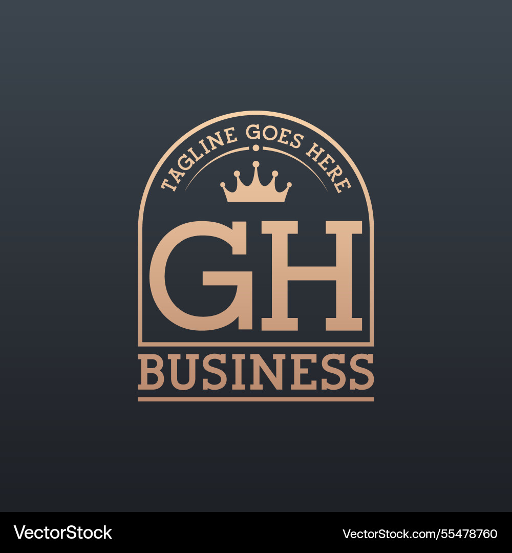 Luxury gh logo with crown elegant letter Vector Image