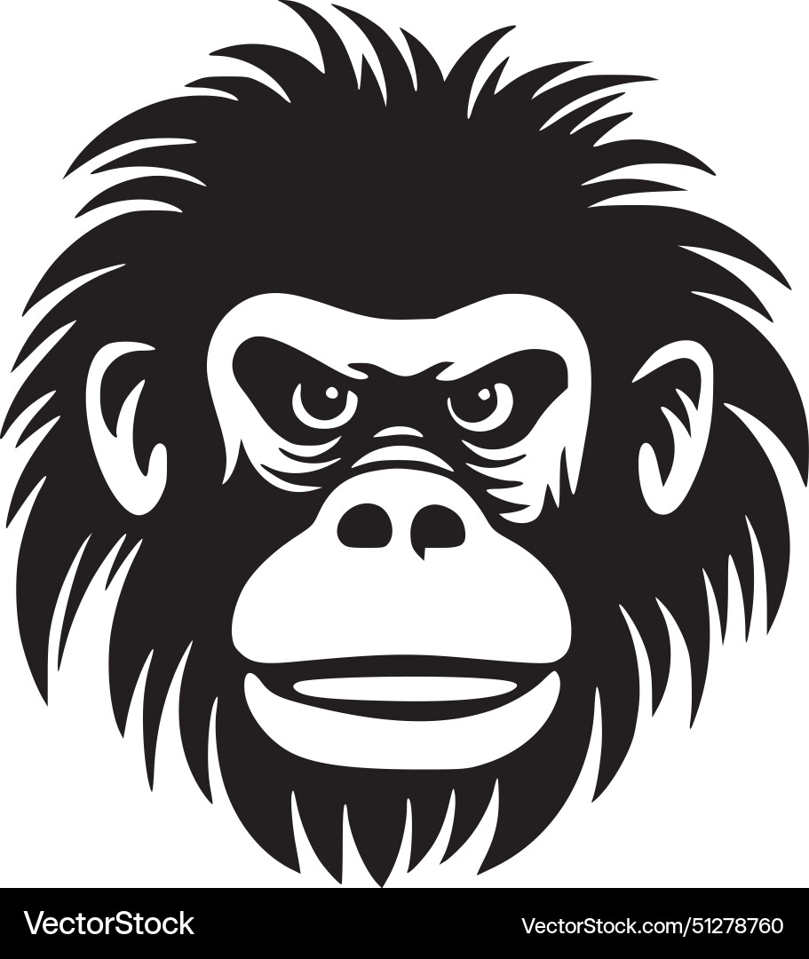 Monkey - minimalist and flat logo Royalty Free Vector Image