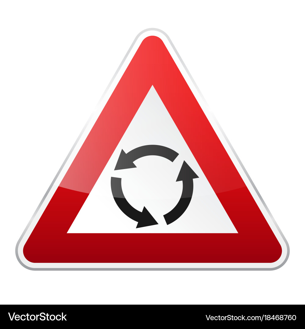 Road red sign on white background traffic Vector Image