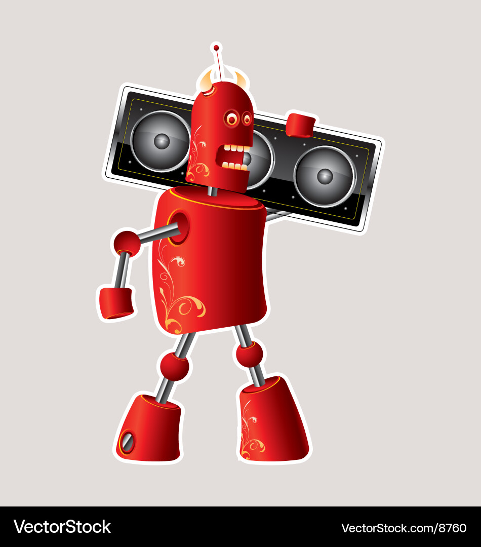 Robot Devil DJ Royalty Free Vector Image - VectorStock