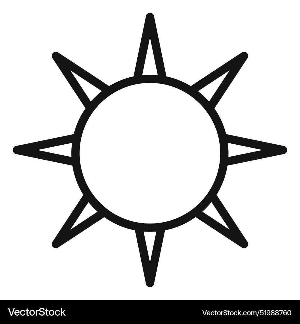 Sun icon mark in filled style Royalty Free Vector Image