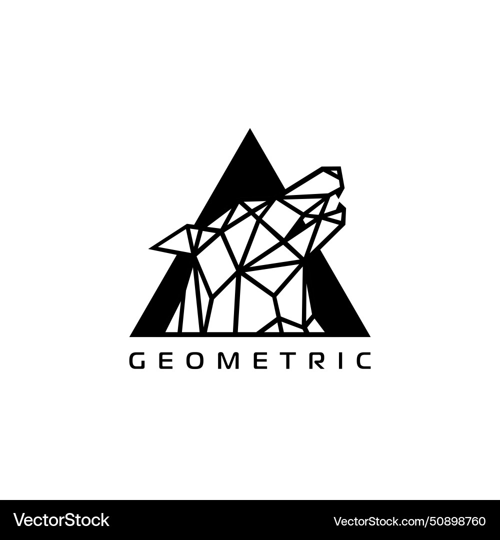 Wolf geometric logo letter a logo Royalty Free Vector Image
