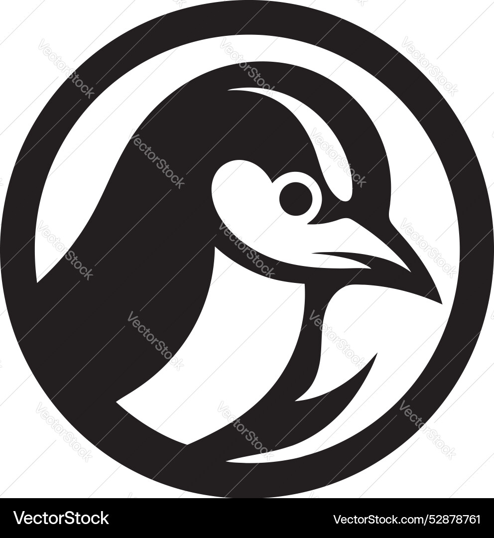 Artistic nature black penguin designs homage Vector Image