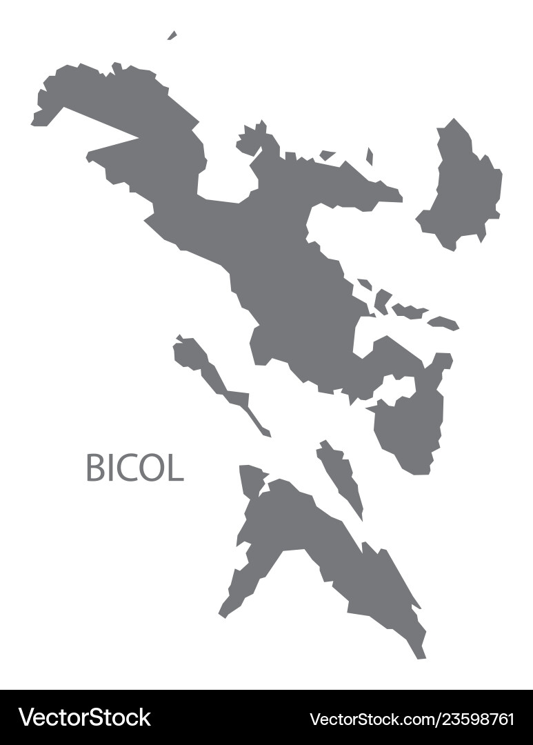 Bicol philippines map grey Royalty Free Vector Image