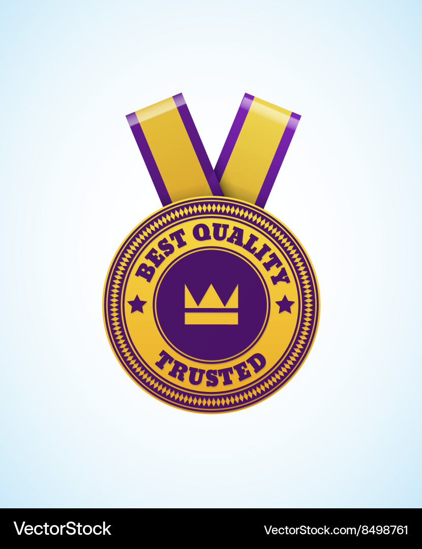Colorful badge best quality trusted with sing Vector Image