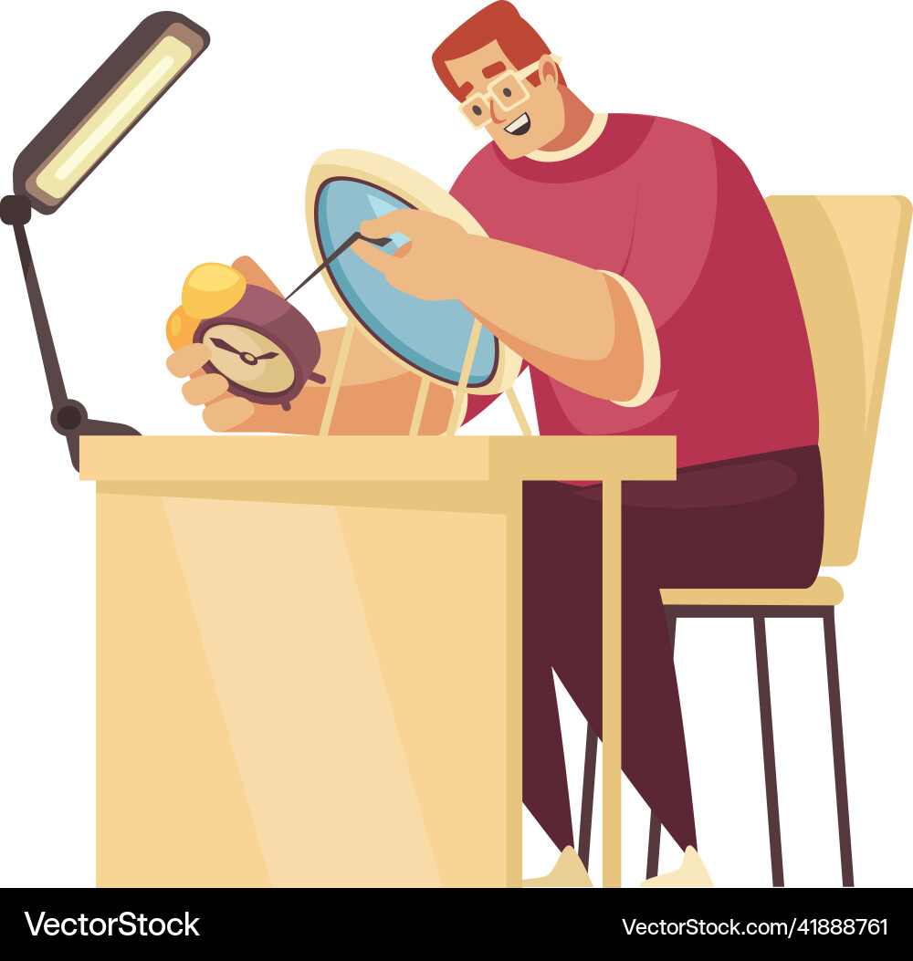 Craftsman watch repairer composition Royalty Free Vector
