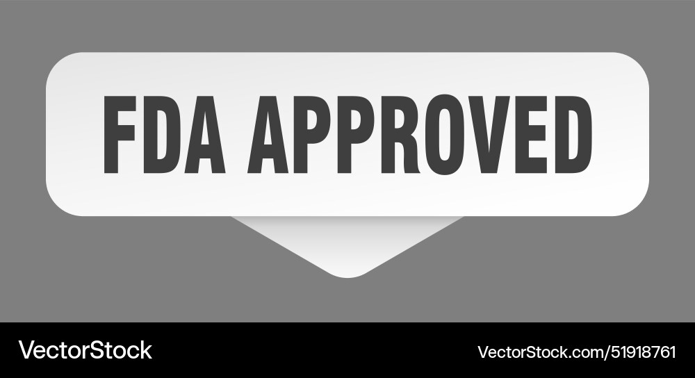 Fda approved sticker sign isolated Royalty Free Vector Image