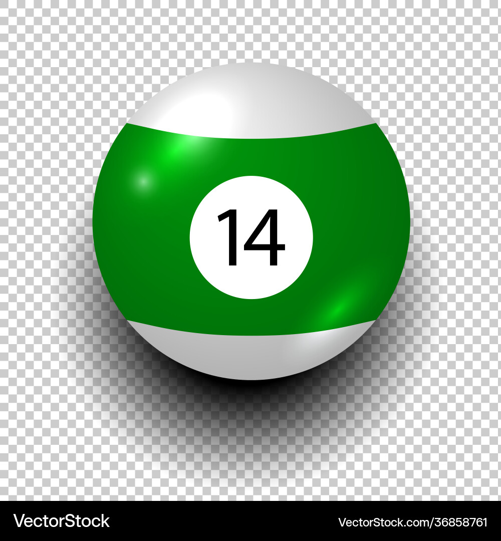 Green Billiard Ball - Number 14 Royalty Free Vector Image