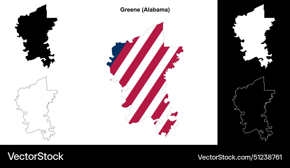 Greene outline map Royalty Free Vector Image - VectorStock