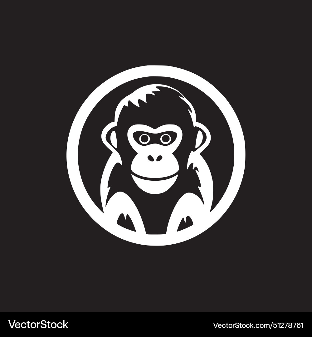 Monkey - minimalist and simple silhouette Vector Image