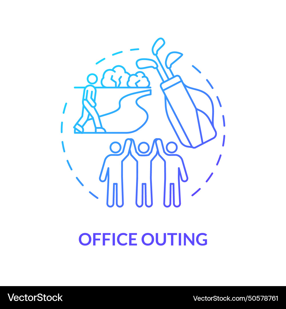 Office outing blue gradient concept icon Vector Image