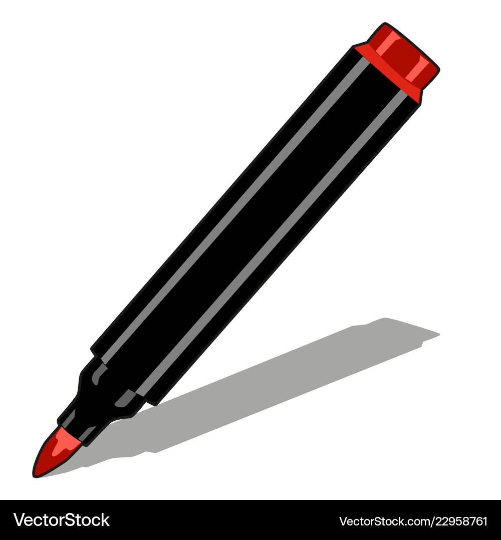 Red marker isolated on white background Royalty Free Vector