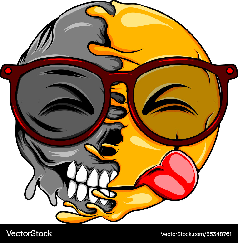 Skull Emoticon - Funny Face Royalty Free Vector Image