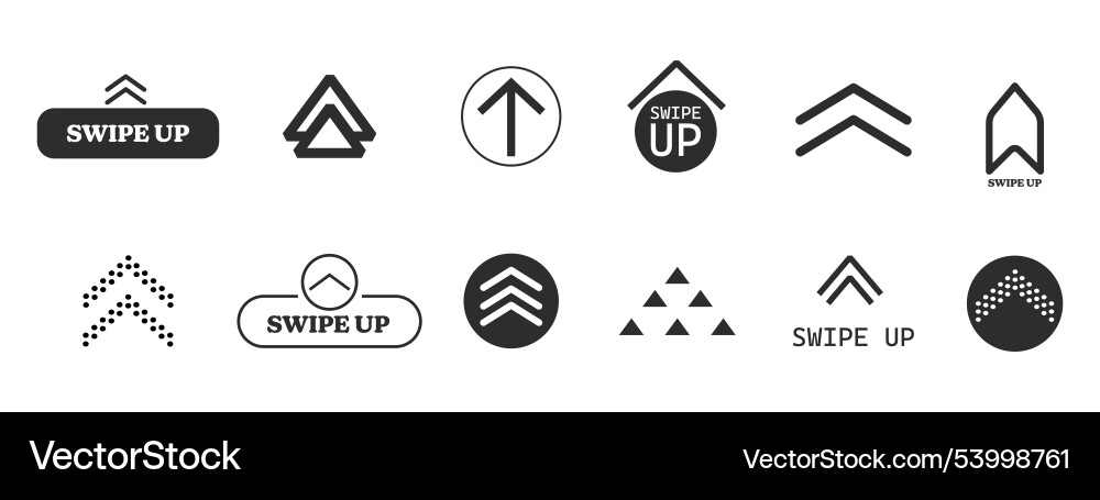 Swipe up slide arrow button scroll ui icon Vector Image