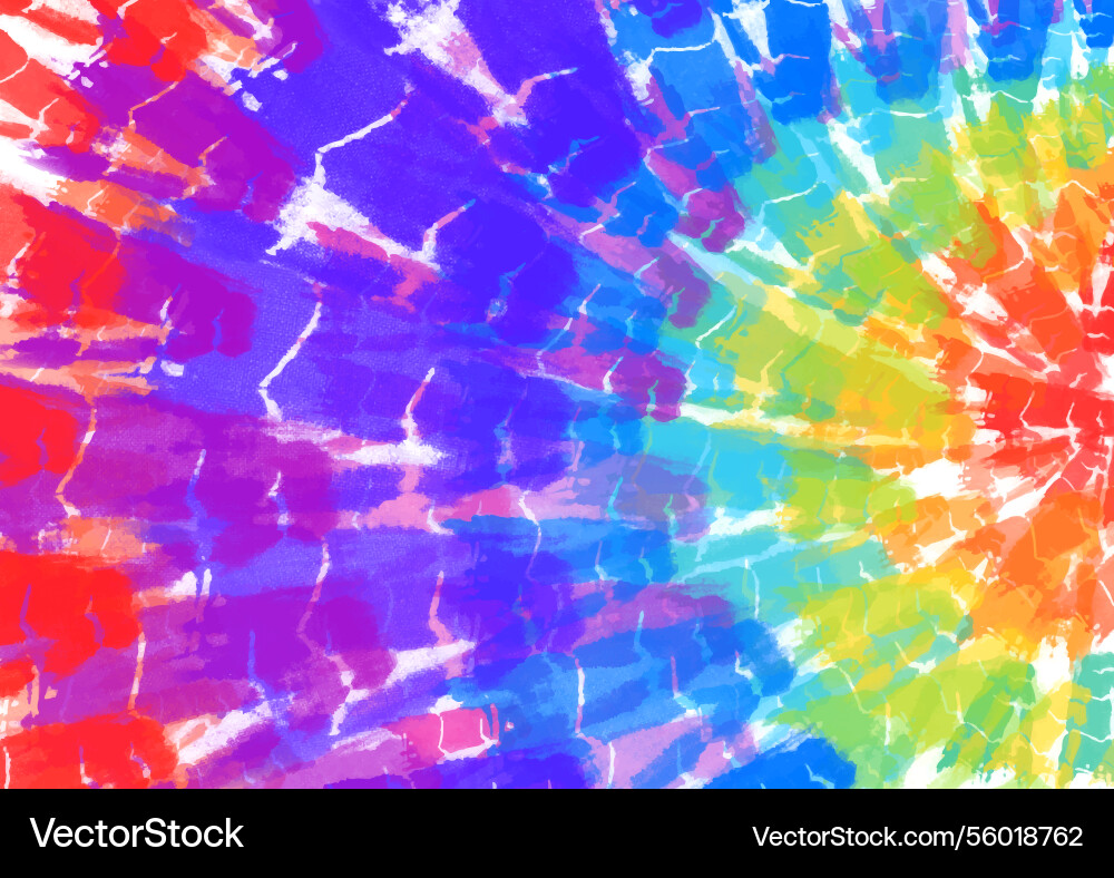 Abstract rainbow coloured hand painted tie dye Vector Image