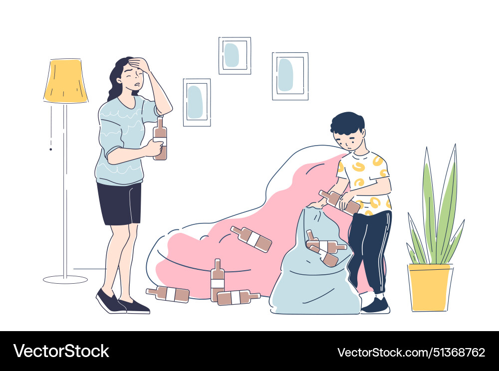 Alcoholism Problem Simple Style Royalty Free Vector Image