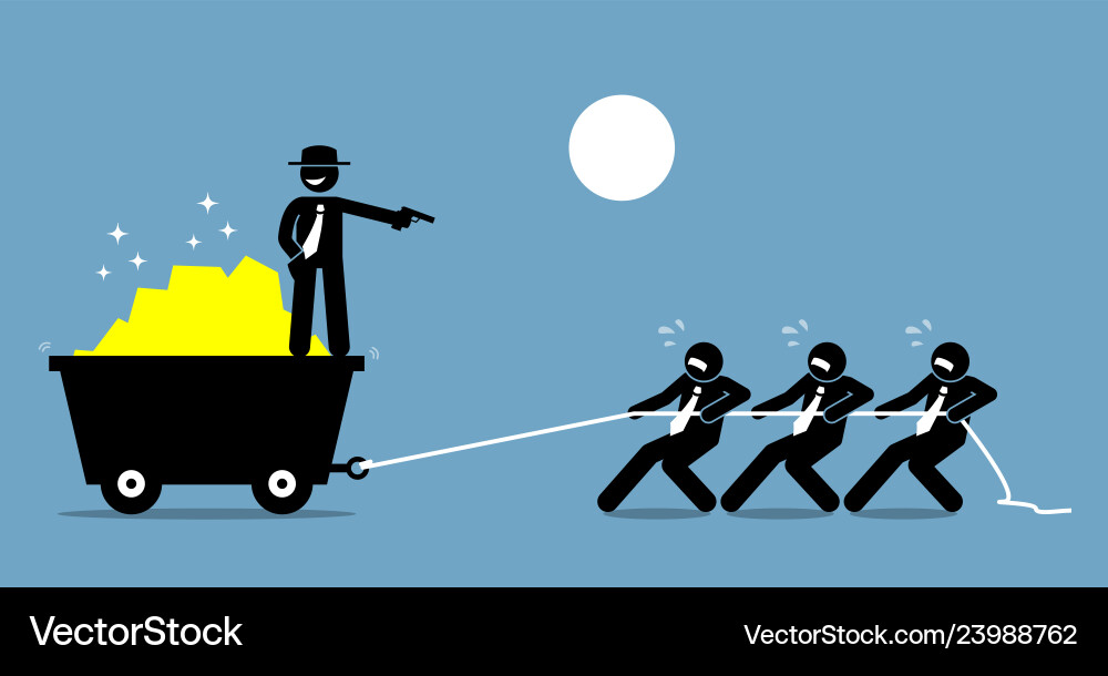 Boss forcing employees and workers to work hard Vector Image