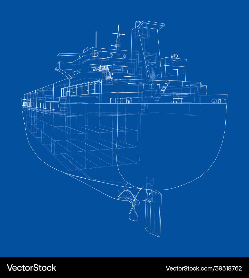 Cargo ship with containers Royalty Free Vector Image