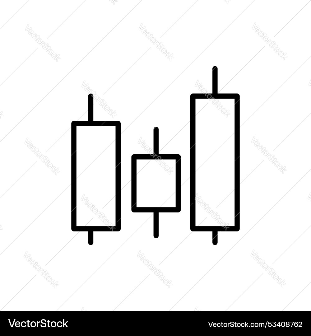 Chart candlestick icon isolated on white Vector Image