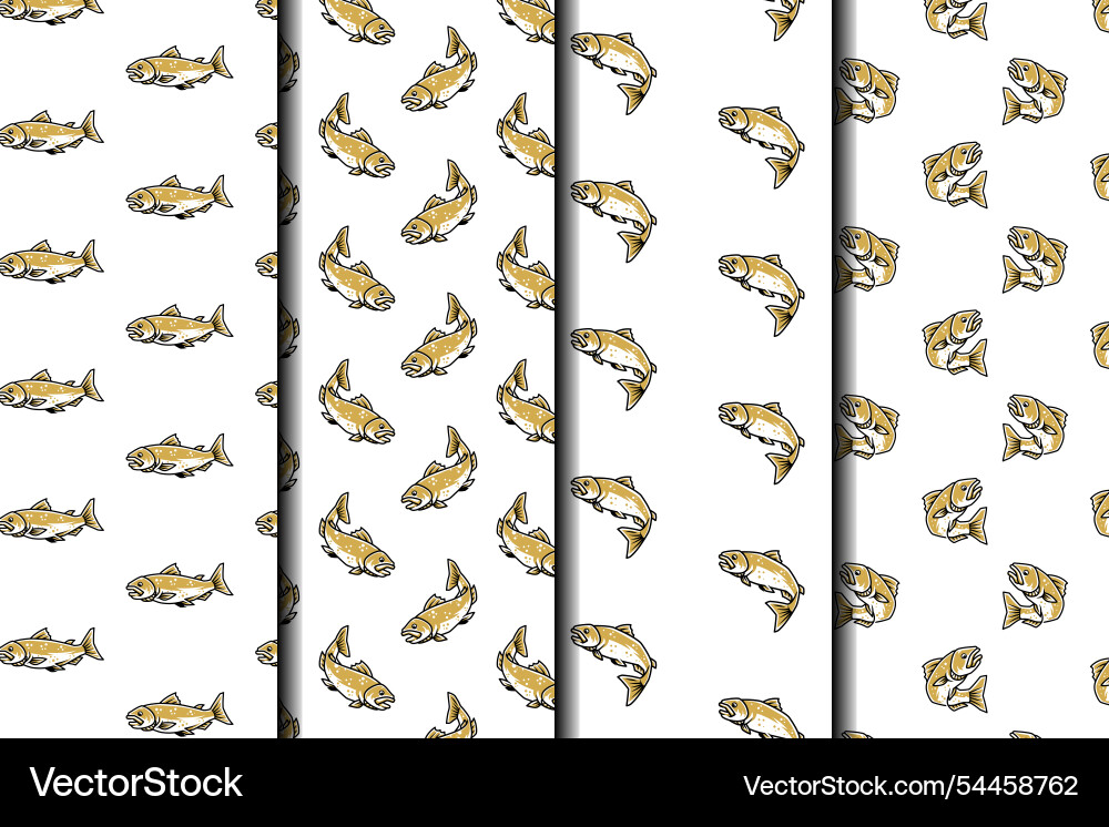 Colorful Bass Fish Pattern Royalty Free Vector Image