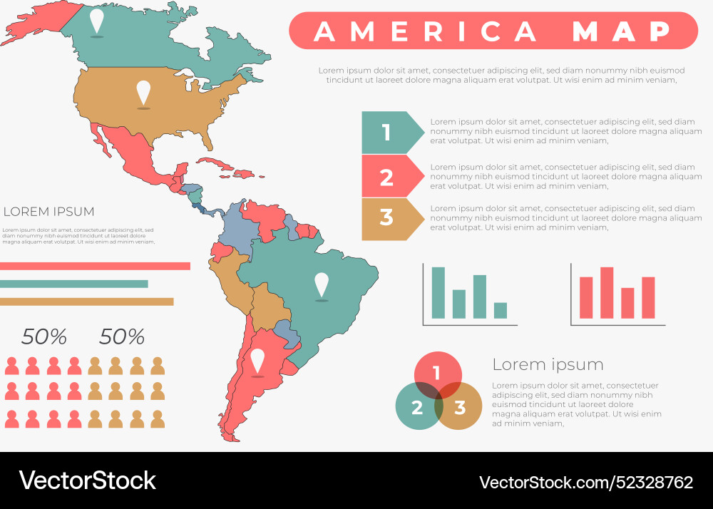 Hand drawn america map infographic Royalty Free Vector Image