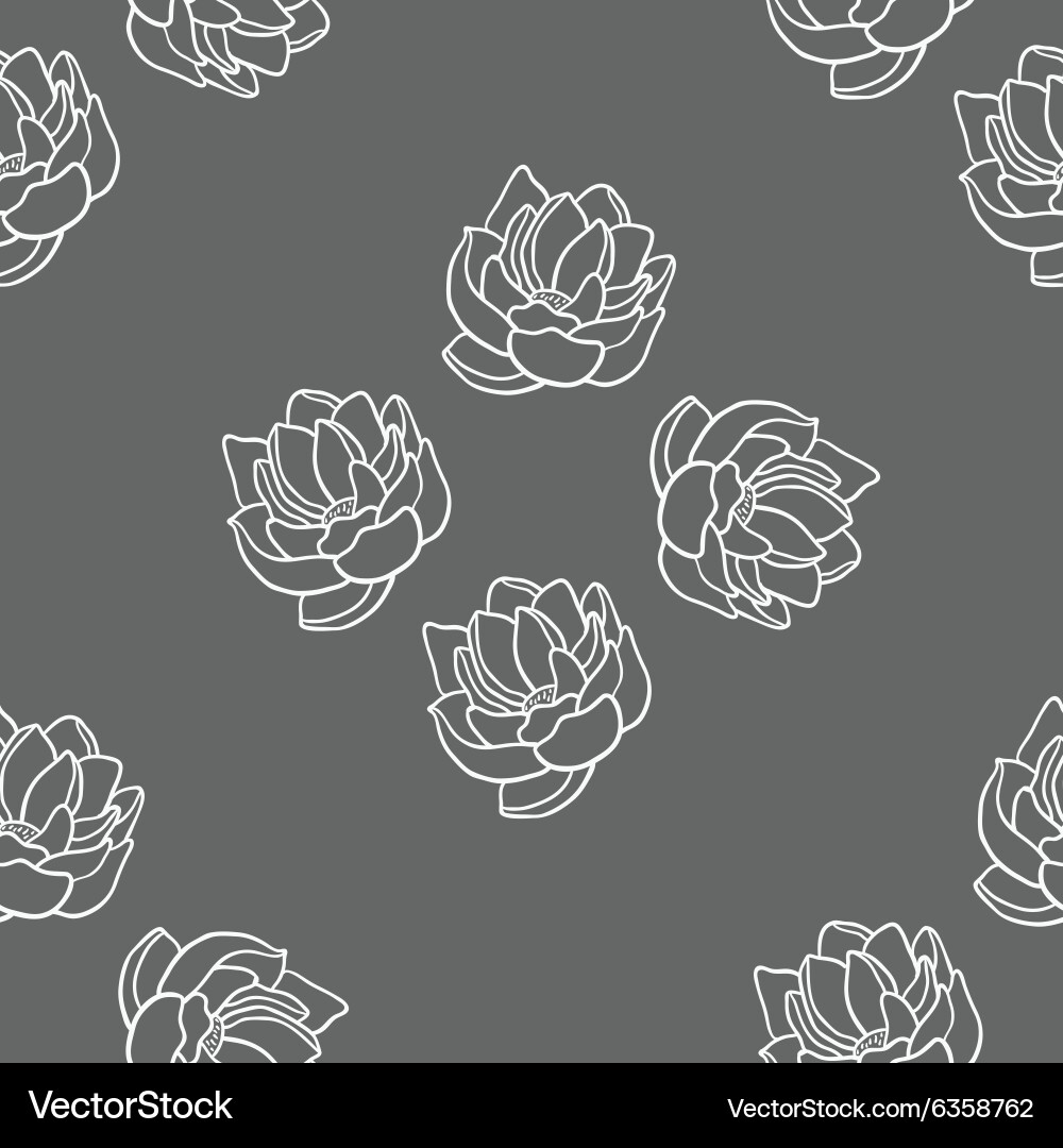 Lotus Flower Seamless Pattern Royalty Free Vector Image