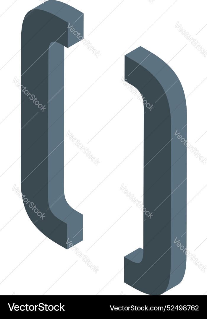 Square brackets forming open bracket symbol Vector Image