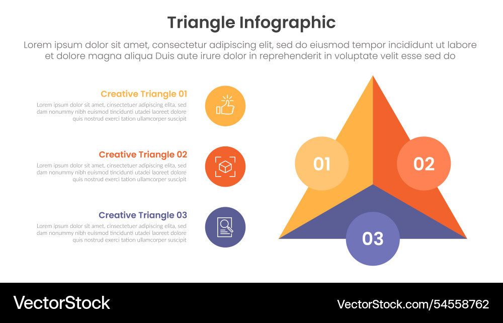 Triangle base shape infographic template banner Vector Image