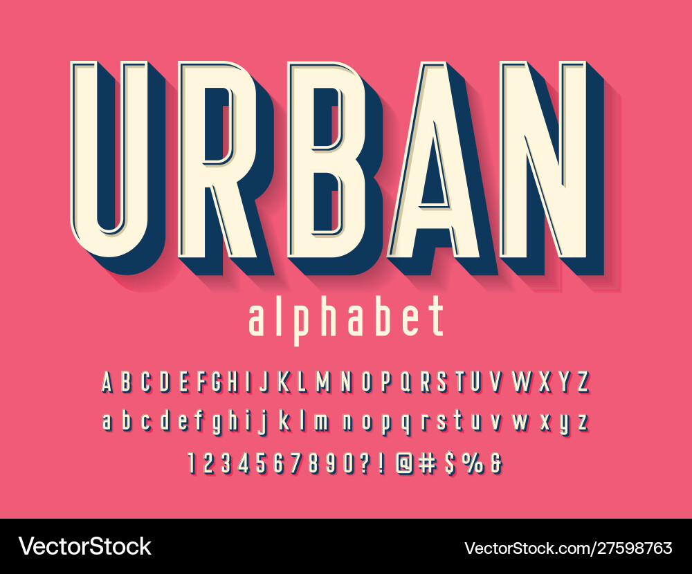 3d bold font Royalty Free Vector Image - VectorStock