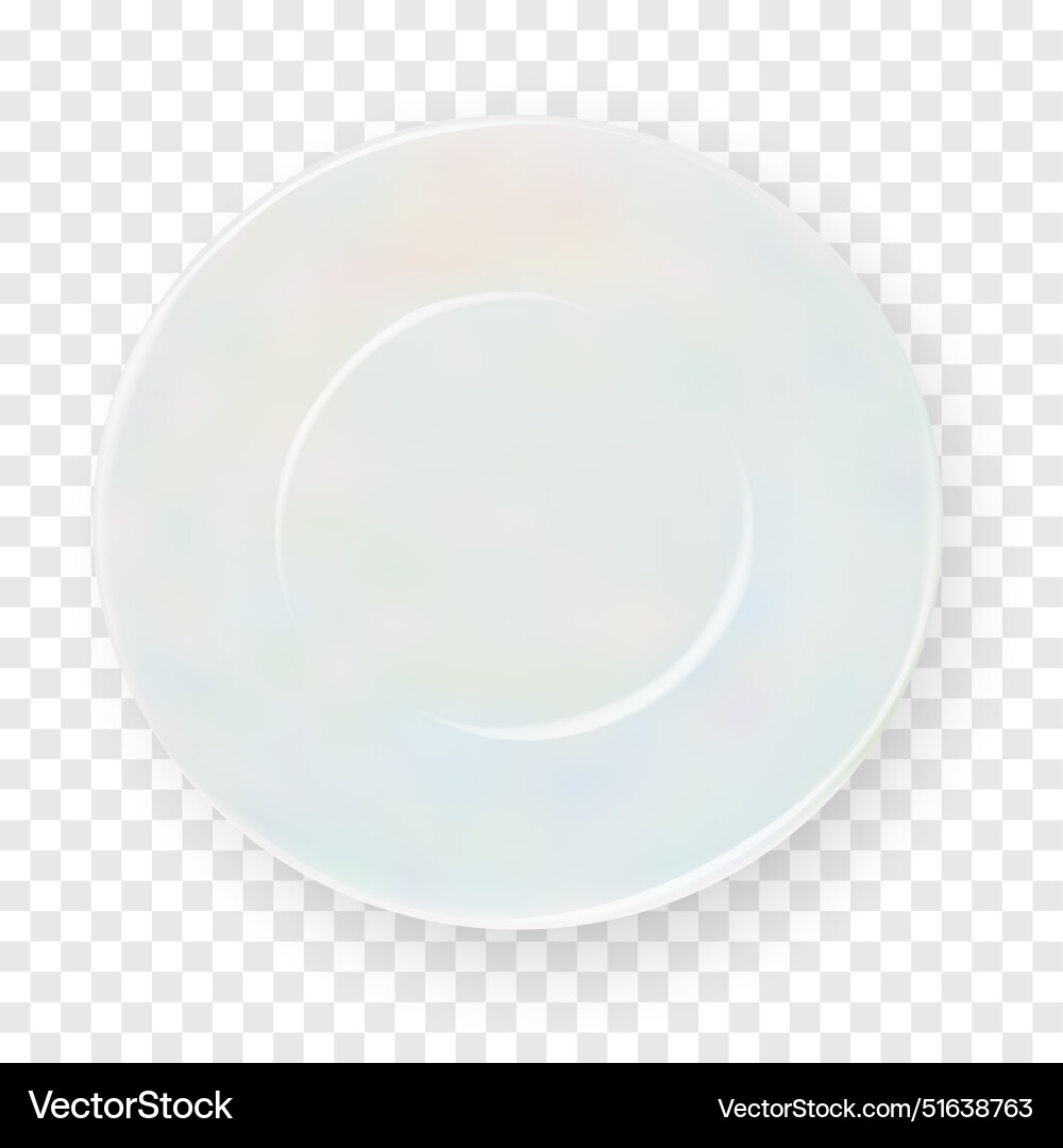 3d realistic white plate empty porcelain Vector Image
