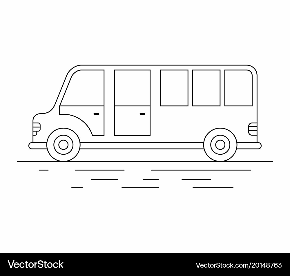 Big tourist bus line icon Royalty Free Vector Image