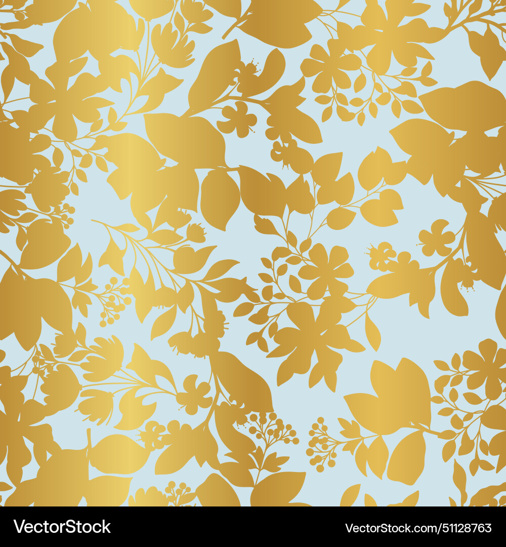 Blue and gold botanical seamless pattern – Royalty-Free Vector ...