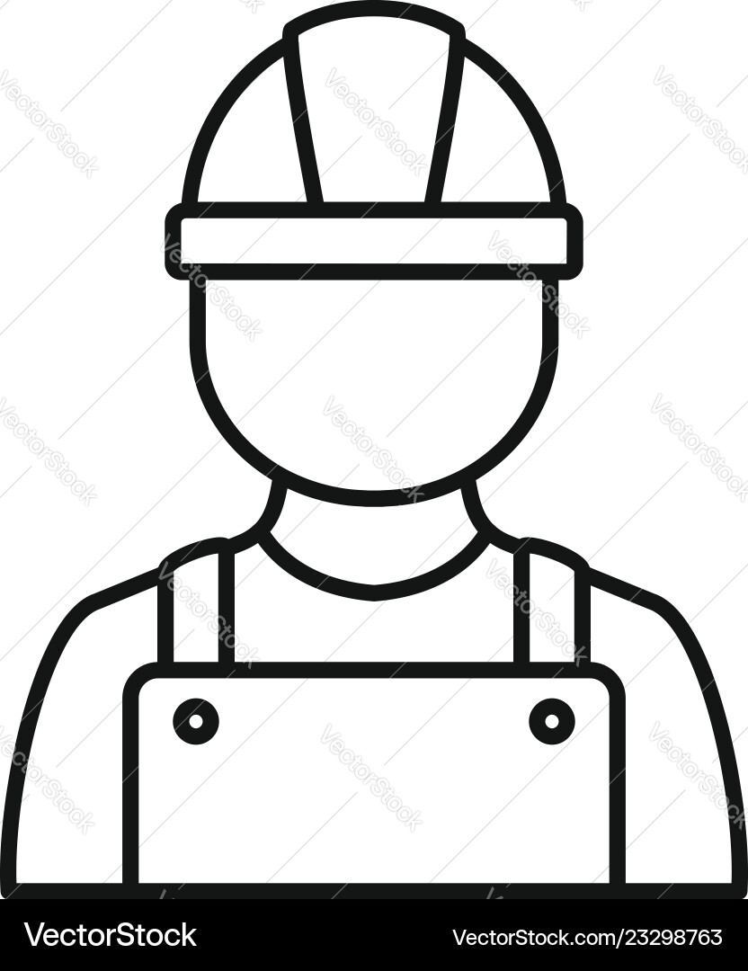 Construction man icon outline style Royalty Free Vector Construction man icon outline style Royalty Free Vector