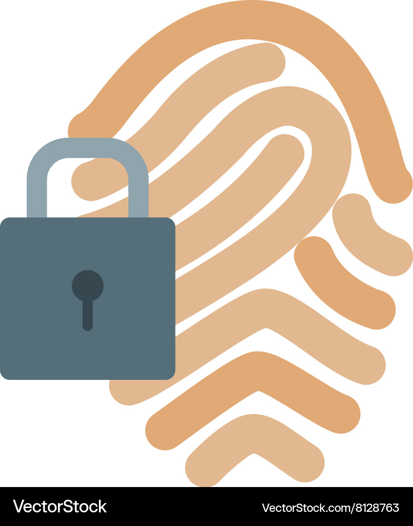 Fingerprint lock Royalty Free Vector Image - VectorStock