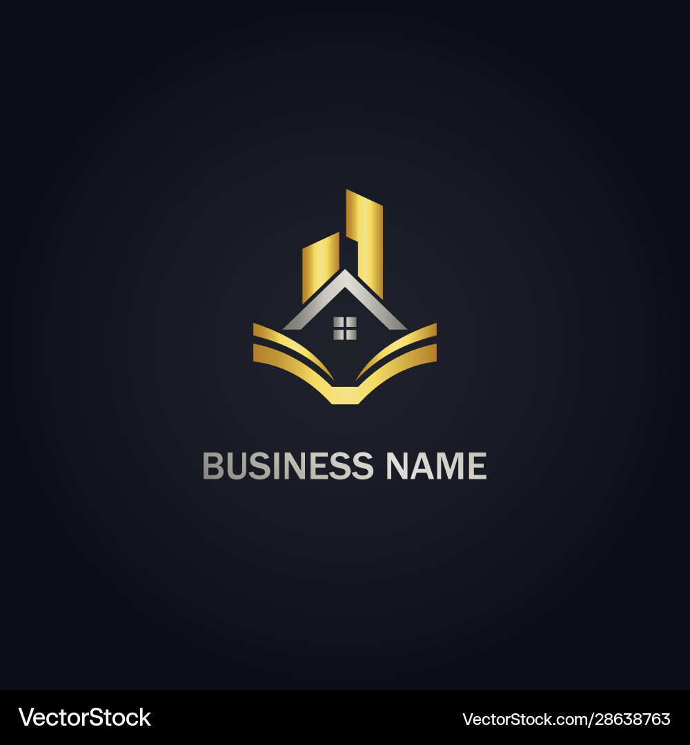 House building company logo Royalty Free Vector Image