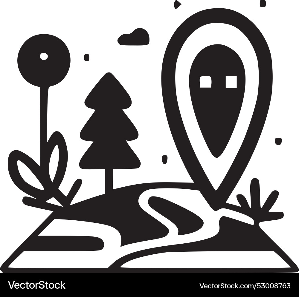 Map - black and white Royalty Free Vector Image