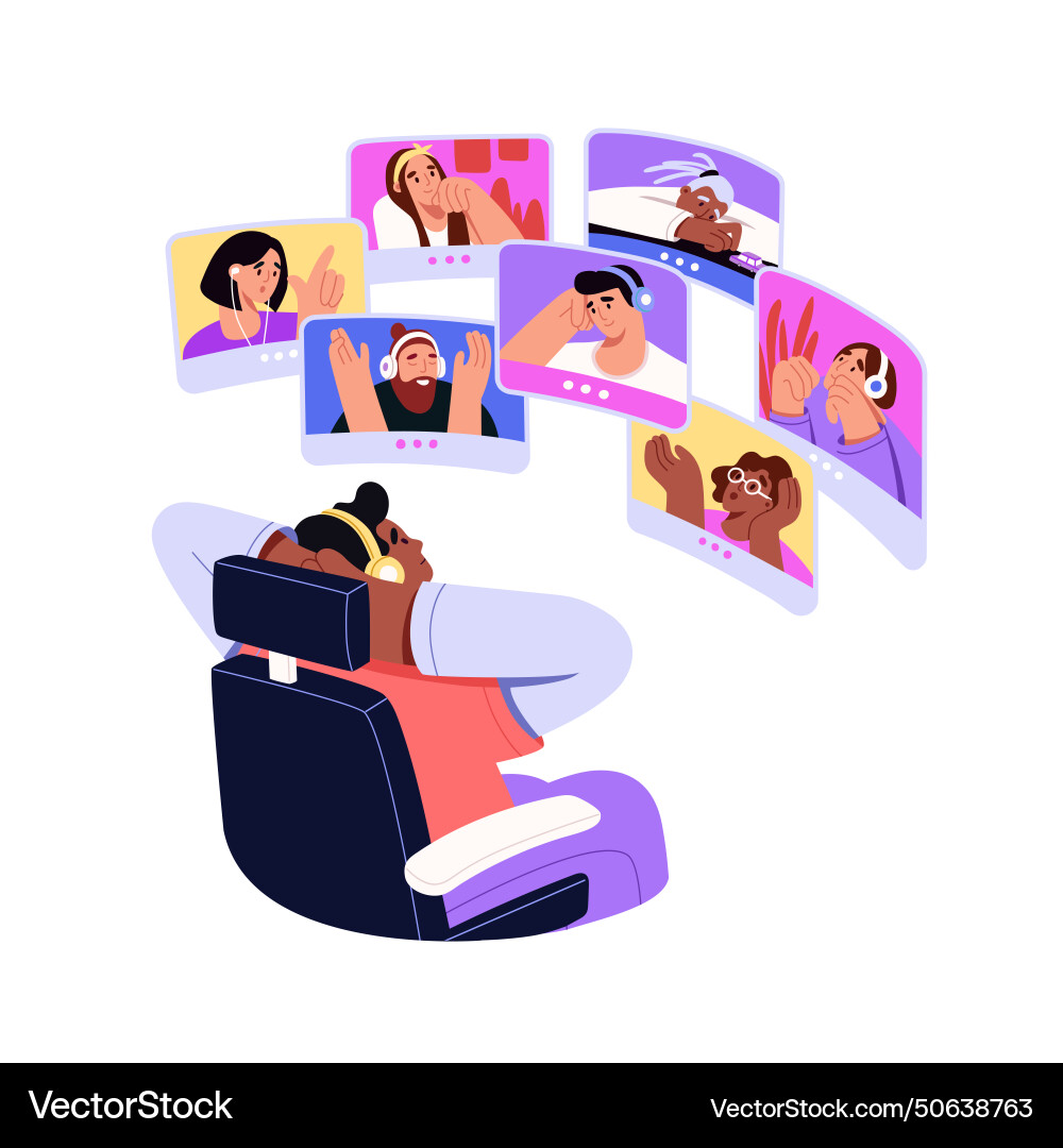 People chat at online conference friends Vector Image