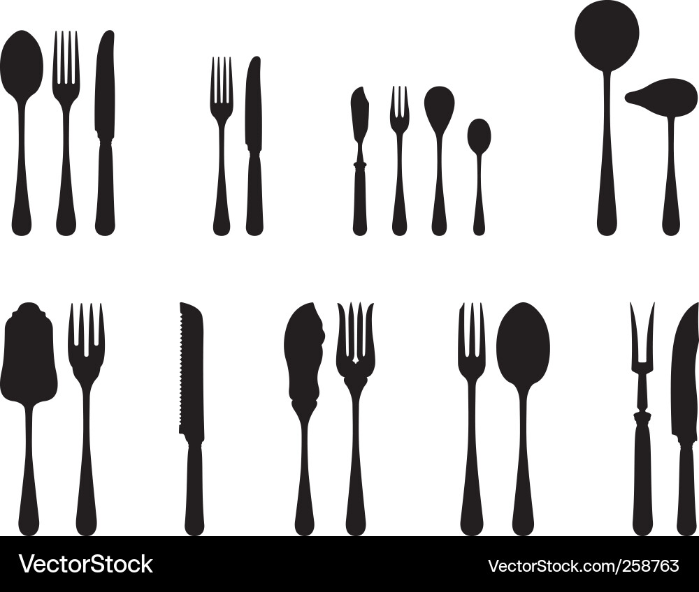 Silverware Royalty Free Vector Image - VectorStock