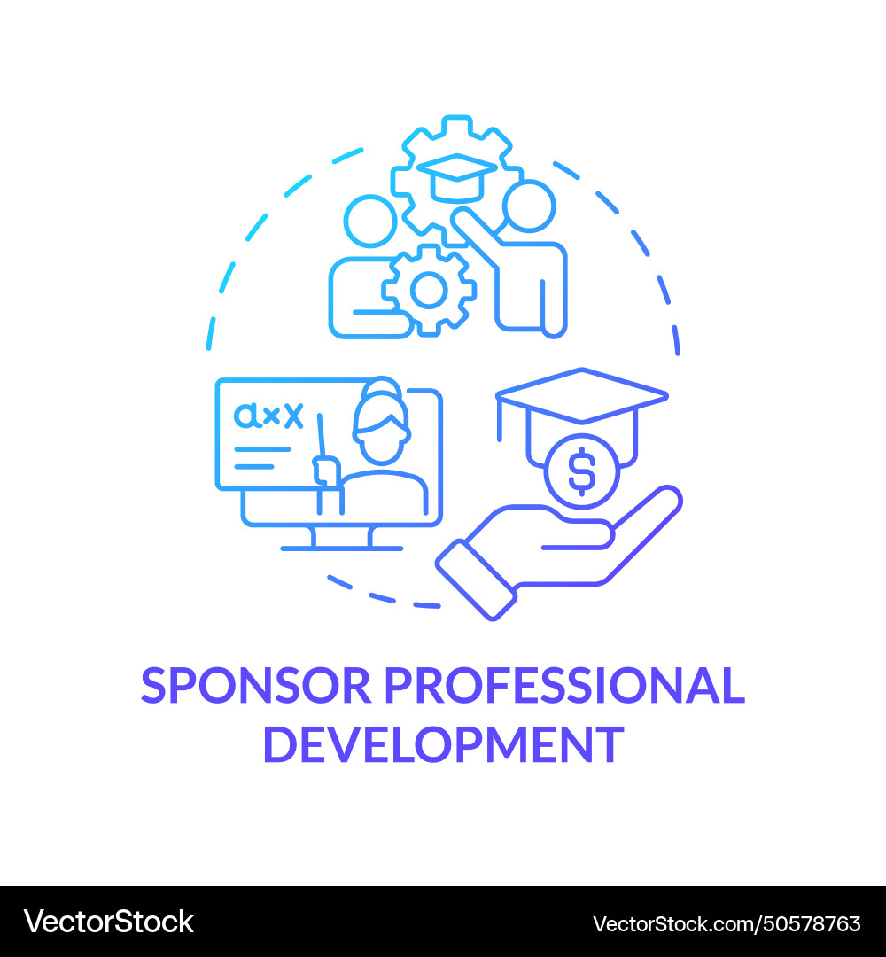 Sponsor professional development blue gradient Vector Image