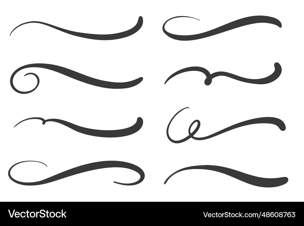 Swashes swoops and swishes calligraphy signs Vector Image